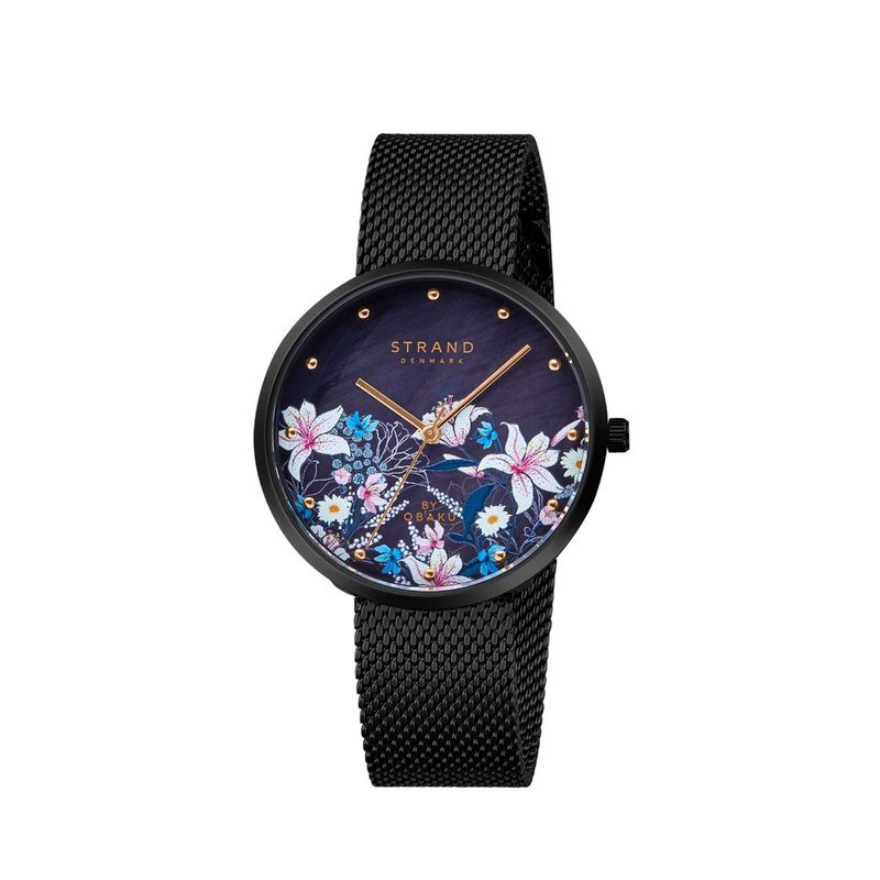 Buy Strand By Obaku Flower Charcoal Mop Dial Quartz Watch For Women ...