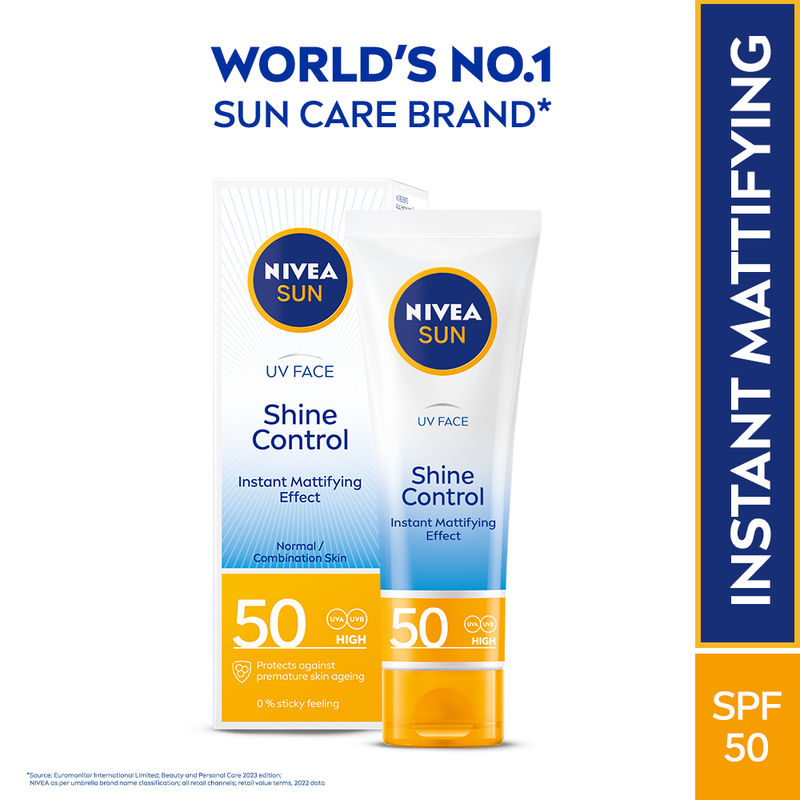 Buy NIVEA Sun Shine Control SPF 50 Sunscreen Ultra Matte, No White Cast ...