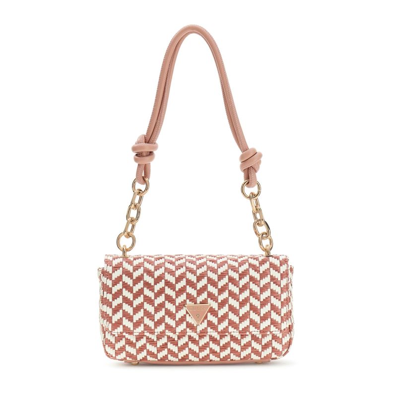 Buy Guess Coral Printed Polyurethane Tessi Flap Handbag Online