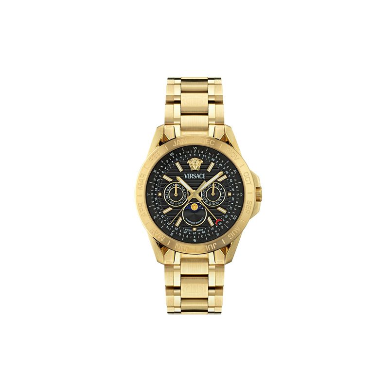 Buy Versace Black Round Dial Analog Multi Function Chrono Moon phase ...