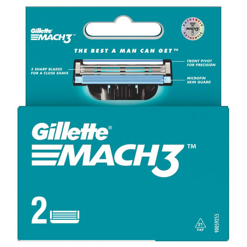 Gillette Mach 3 Manual Shaving Razor Blades Cartridge - 2s Pack: Buy ...