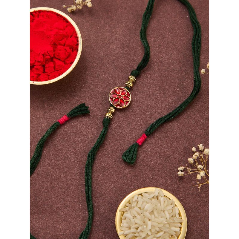Buy Fabindia Women Red Solid Rakhi with Roli and Chawal Online