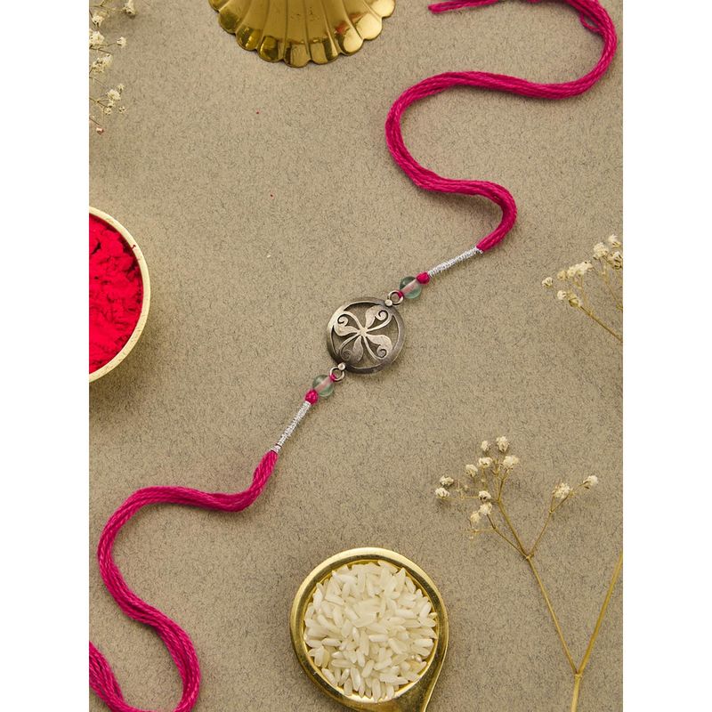 Buy Fabindia Women Bronze Solid Rakhi with Roli and Chawal Online