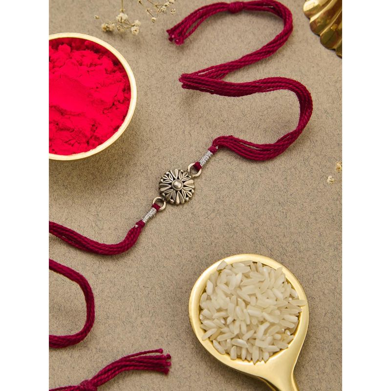 Buy Fabindia Women Bronze Solid Rakhi with Roli and Chawal Online