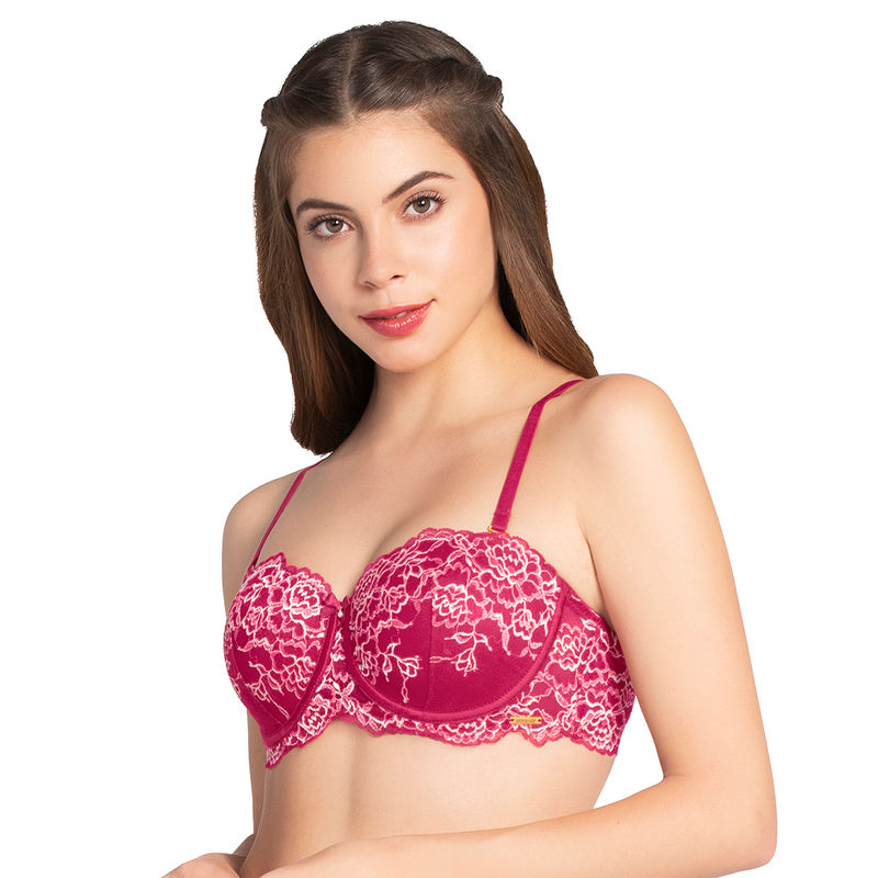 Amante Eternal Bliss Padded Wired Lace Bra - Granita - Pink: Buy Amante ...