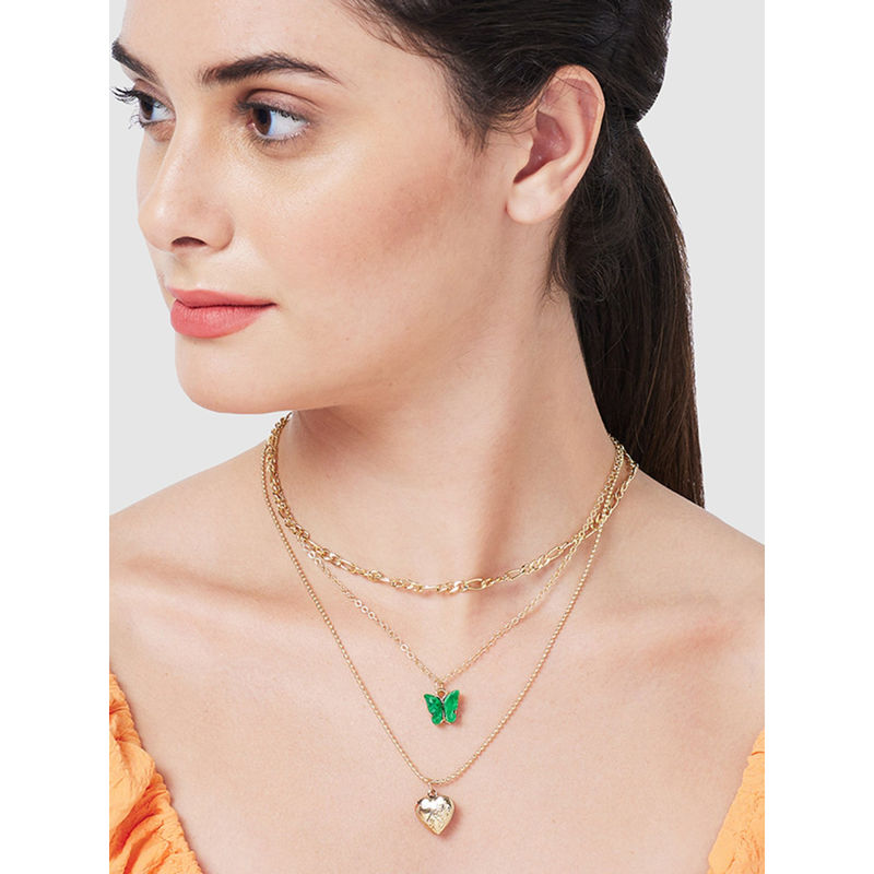 Buy Globus Women Gold Plated Statement Necklace Online