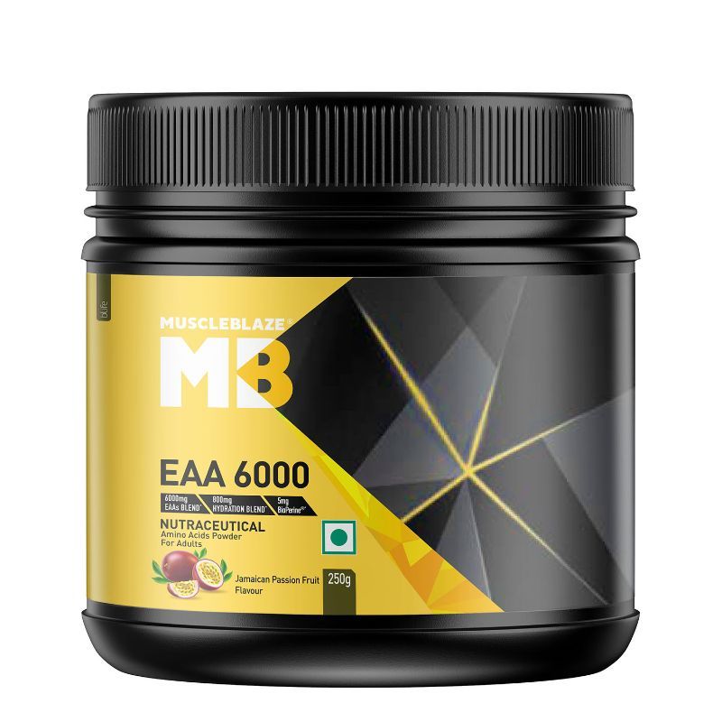 Buy MuscleBlaze EAA 6000 Nutraceutical Powder - Jamaican Passion Fruit ...