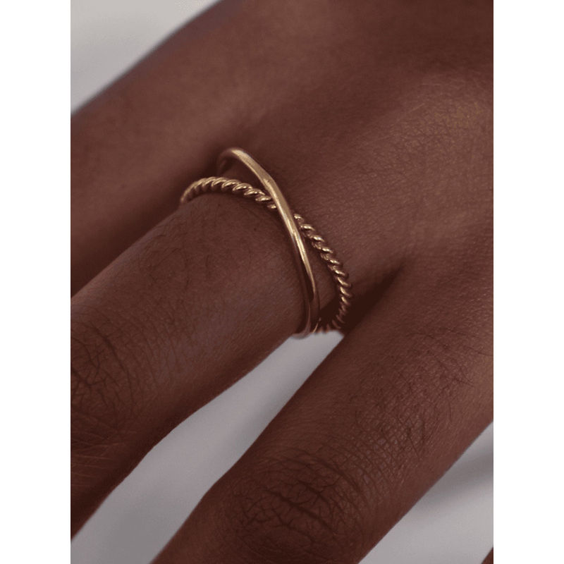 Buy ANUSHKA JAIN JEWELLERY 925 Duet Ring Gold Online