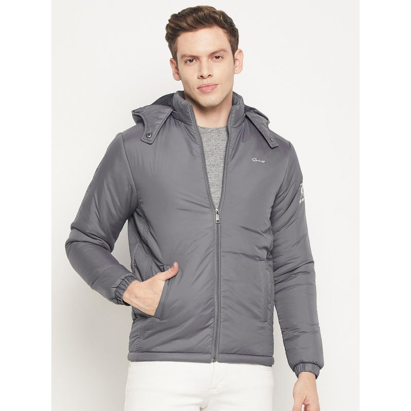 Buy SPIRIT Mens Grey Solid Full Sleeve Jacket Online
