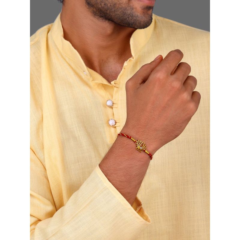 Buy GIVA Golden Kamal Rakhi Online