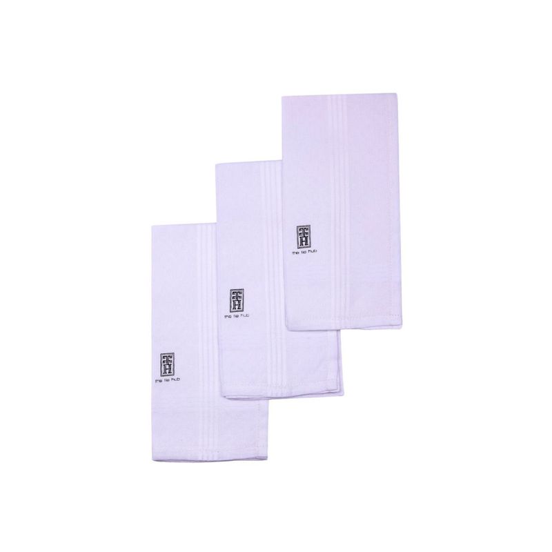 Buy The Tie Hub Milky White 100% Cotton Handkerchief with Subtle ...