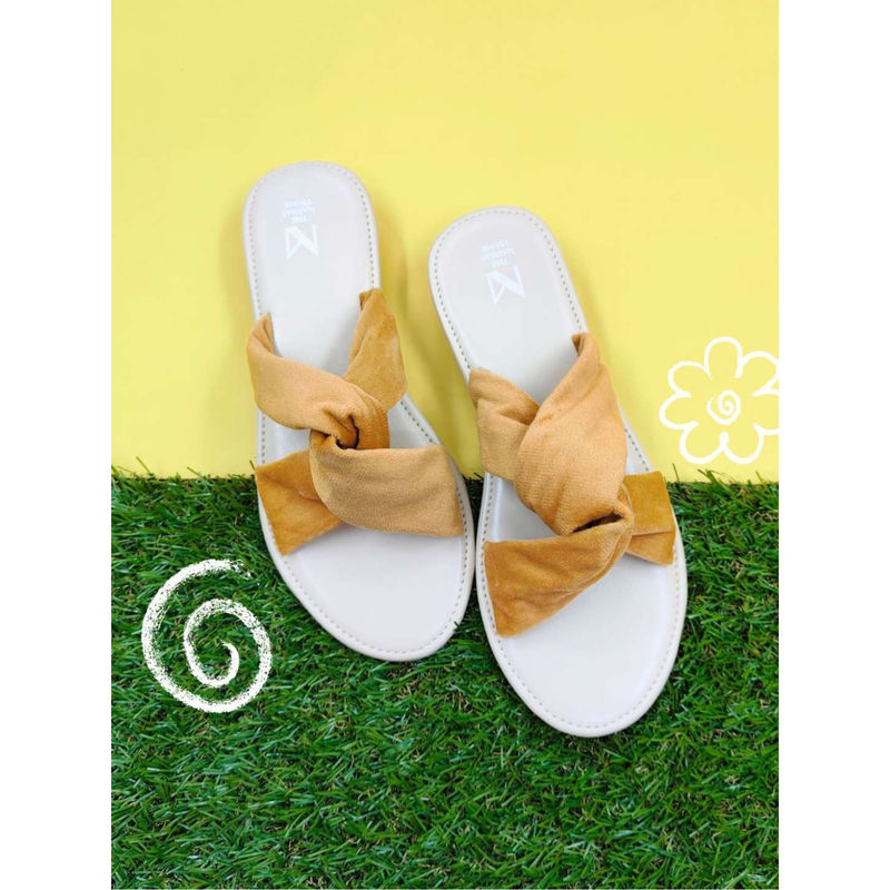 Buy The Madras Trunk Women Tara Flats Off White & Mustard Online