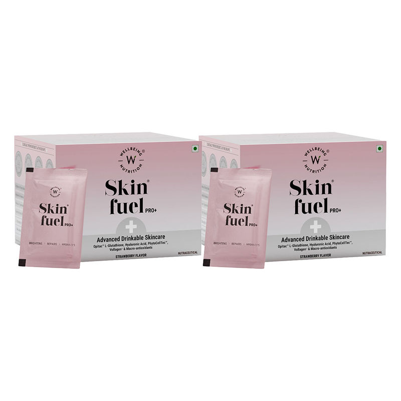 Buy Wellbeing Nutrition Skin Fuel Pro+ - Strawberry (Pack of 2) Online