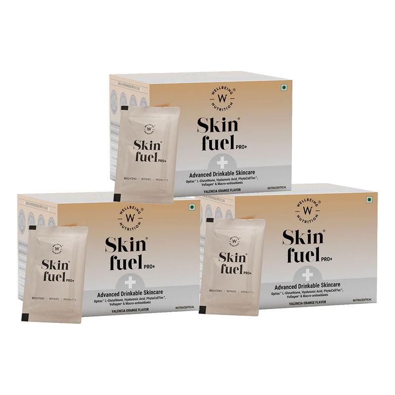 Buy Wellbeing Nutrition Skin Fuel Pro+ - Valencia Orange (Pack of 3) Online