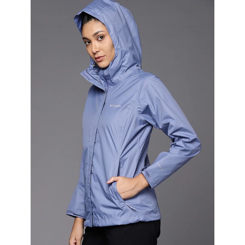 Buy Columbia Womens Blue Polyester Full Sleeve Arcadia II Rain Jacket ...