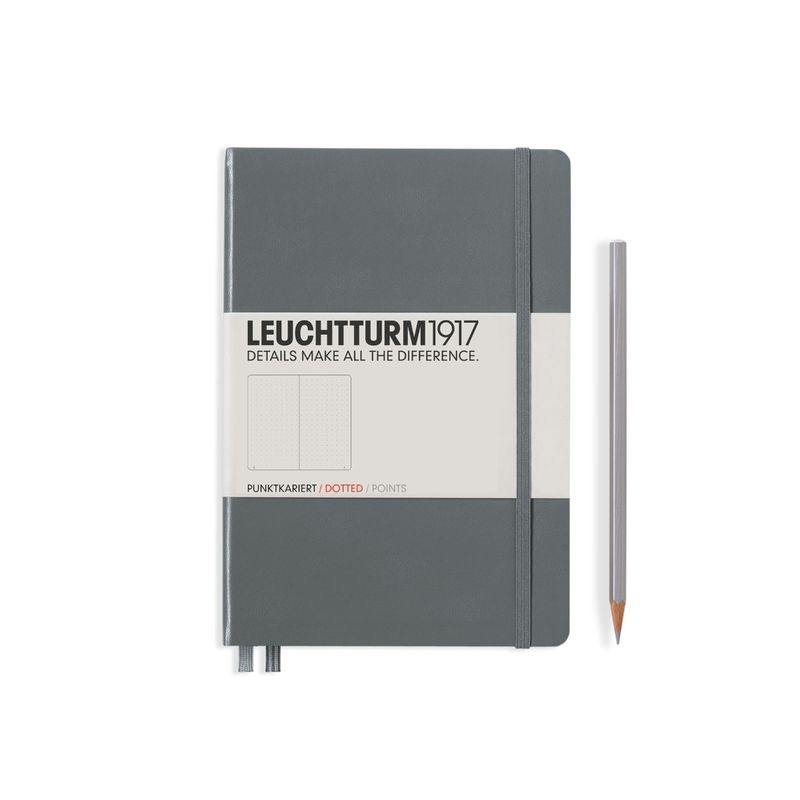 Leuchtturm1917 Medium A5-Size Hard Cover Notebook (Dotted) - Anthracite ...