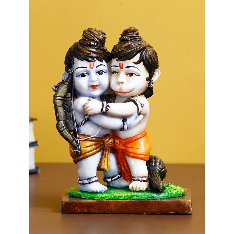 Buy eCraftIndia Resin Lord Ram Hugging Lord Hanuman Idol Online