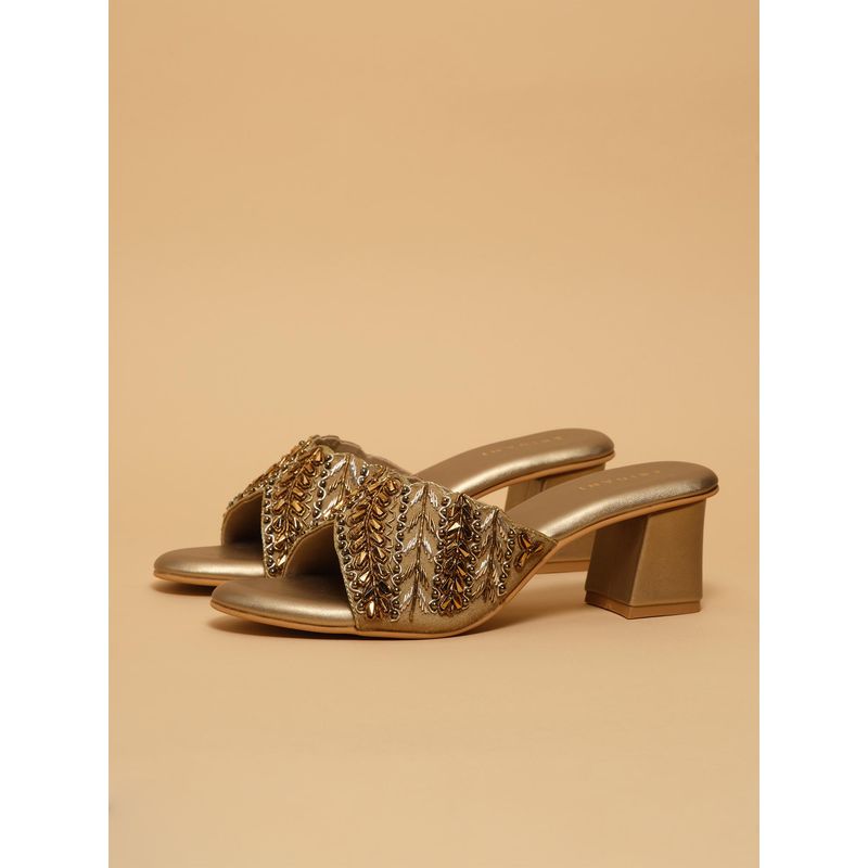 Buy Eridani Tvisha Antique Embroidered Sandal Heels Online