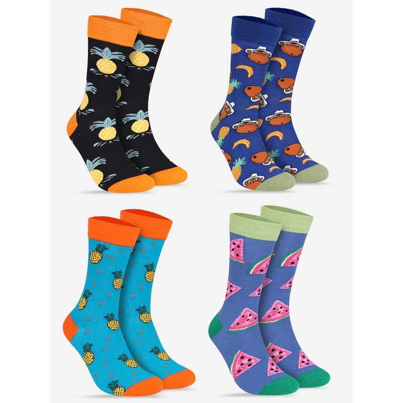 Buy Toffcraft Fresno Crew Length Multi Color Socks - Pack of 4 Online
