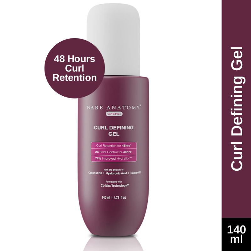 Buy Bare Anatomy Curl Defining Gel for Curl Retention & 2X Frizz Protection Coconut Oil & Castor ...