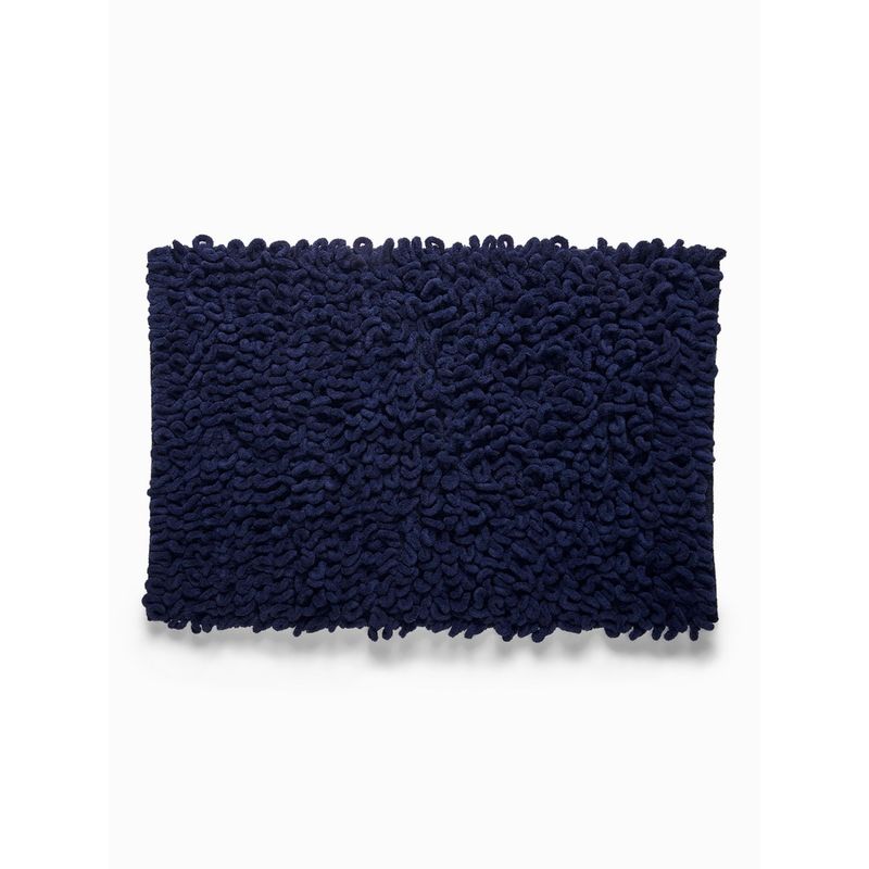 Buy The Label Life Navy Blue Loop Bath Mat Online