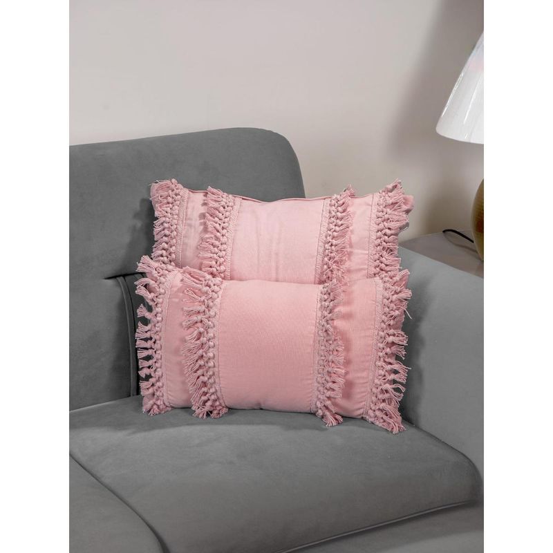 Buy Anko Pink 100% Cotton Rectangular Australia Cushion Covers (Pack Of ...