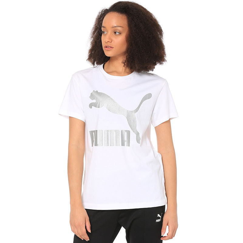 Buy Puma Classics Logo Tee-metal - White Online
