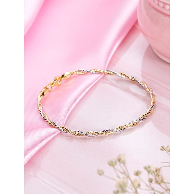 Zavya Radiant Harmony Dual Tone 925 Sterling Silver Bracelet: Buy Zavya ...
