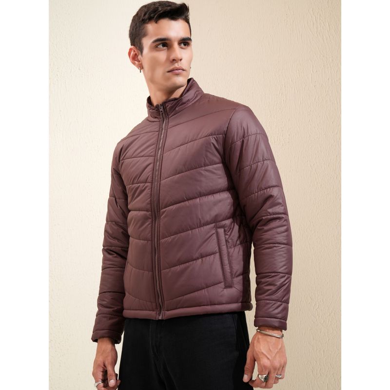 Buy HIGHLANDER Men Brown High Neck Puffer Jacket Online