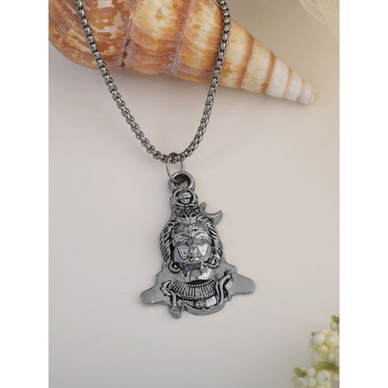Buy Estele Oxidised Lord Shiva Locket Necklace Online