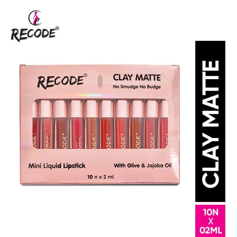 Buy Recode Clay Matte Liquid Lipstick - Set Of 10 Online