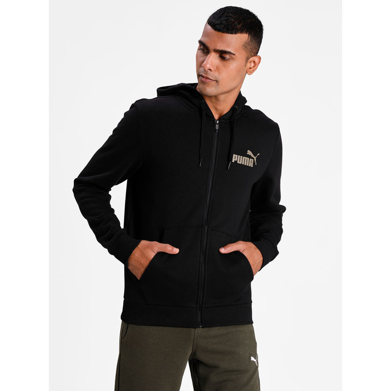 Buy Puma Mens Black Hooded Knitted Jacket Online