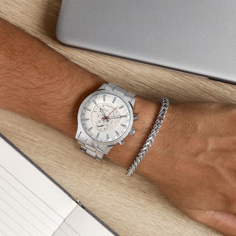 Buy Joker & Witch Antoni Silver Mens Watch Bracelet Stack (Set of 2 ...