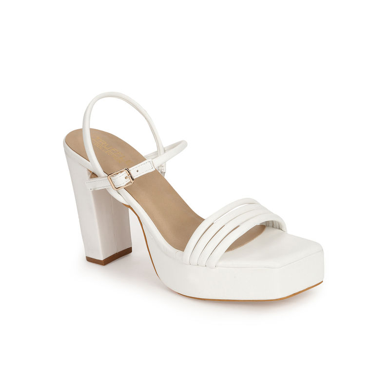 Buy Truffle Collection White Solid Heels Online
