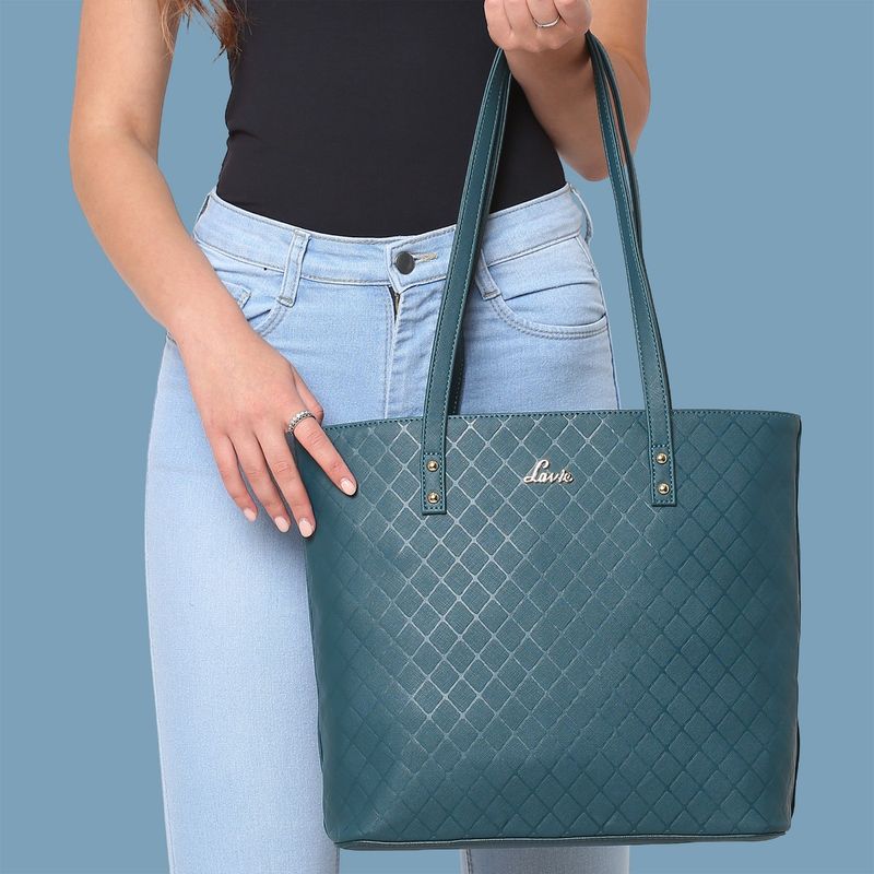Buy Lavie Emb Pavo Tote Bag Teal (L) Online