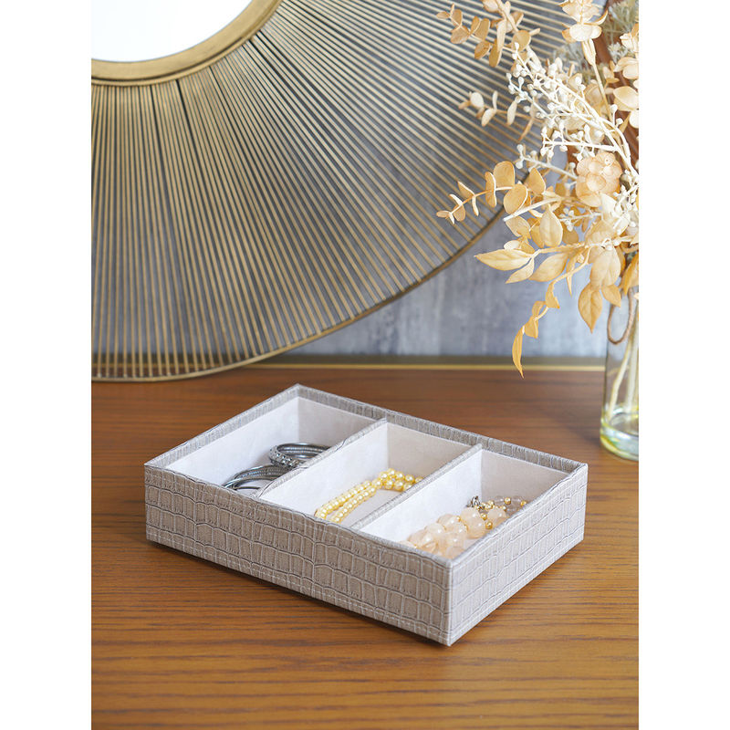 Buy Pure Home + Living 3 Compartment Grey Boris Tray Online