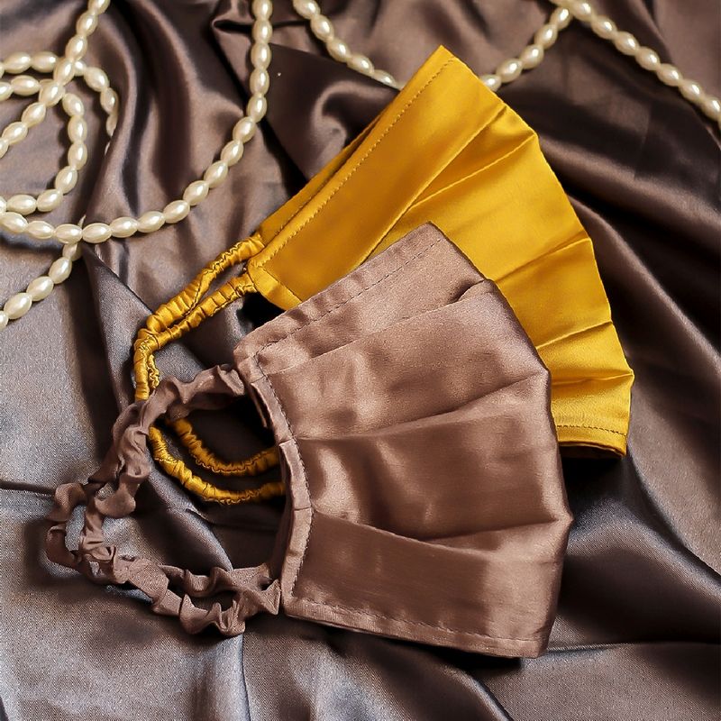 Buy Bellofox Amber And Citrine Sheen 3-layer 3-ply Satin Cotton Face ...