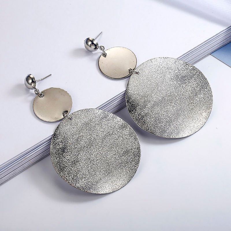 Buy Jewels Galaxy Exclusive Circular Silver Toned Brilliant Drop Earrings For Women Online