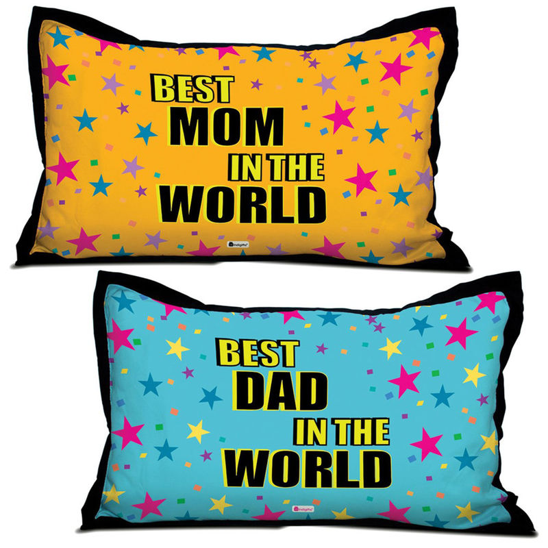Buy Indigifts Parents Anniversary Gifts Best Mom & Dad Pillow Covers ...