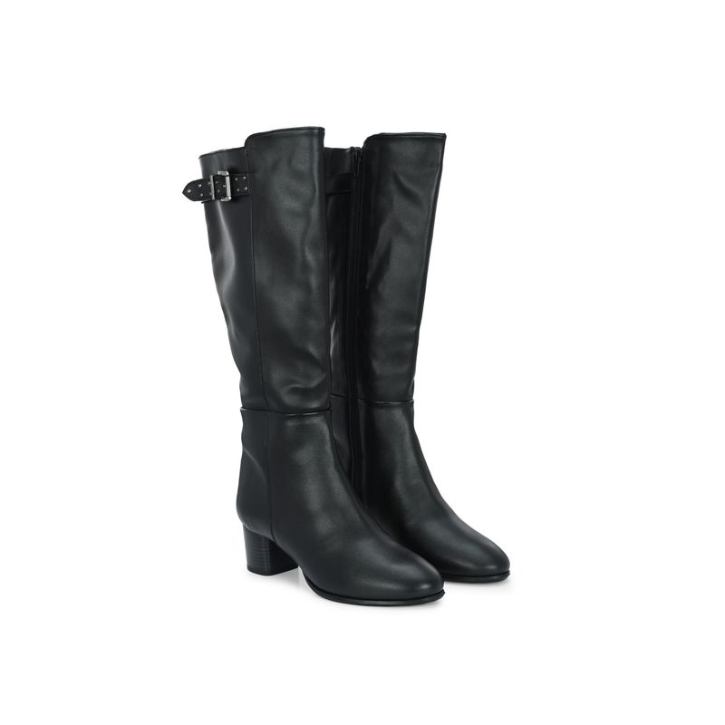 Buy Delize Black Womens Vegan Leather Casual Western Knee Boots Online