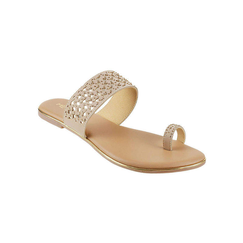 Metro Womens Beige Flat ChappalsMetro Patterned Beige Flats: Buy Metro ...