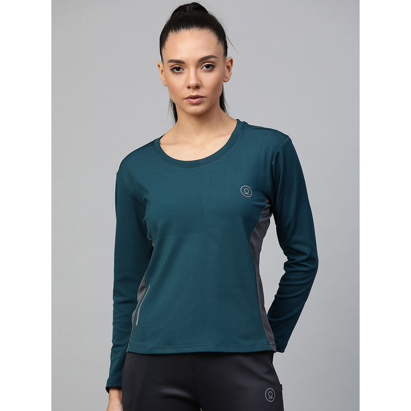 Buy CHKOKKO Women Full Sleeve Sports T-shirt - Blue Online