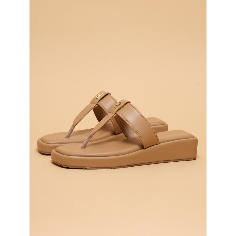 Buy Eridani Women Dovie Beige Cushioned Platform Sandal Online