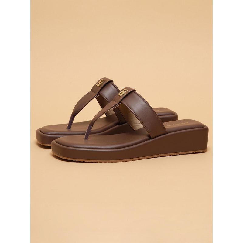 Buy Eridani Women Dovie Brown Cushioned Platform Sandal Online