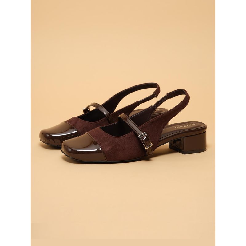 Buy Eridani Women Eris Brown Closedtoe Slingback Sandal Heels Online