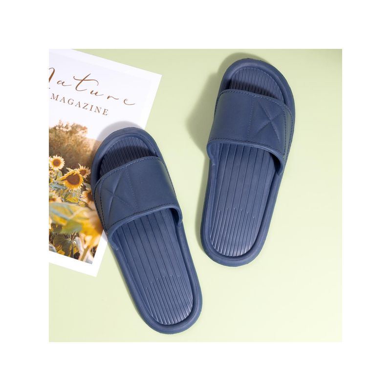 Buy Drunken Navy Blue Sliders for Men Online