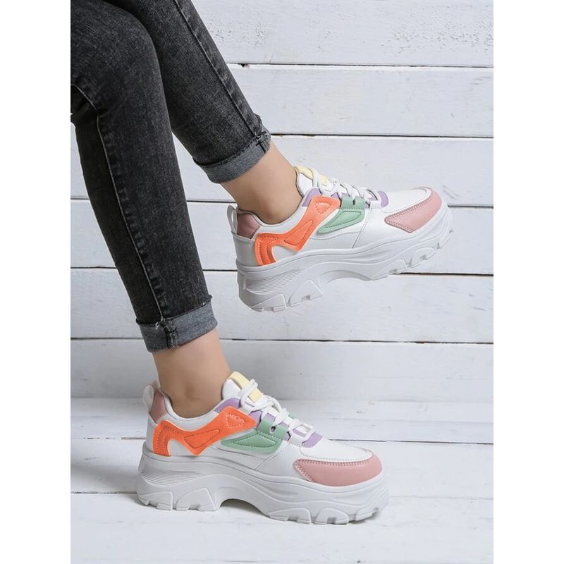 Buy Shoetopia Smart Casual Multi-Color Sneakers for Women Online