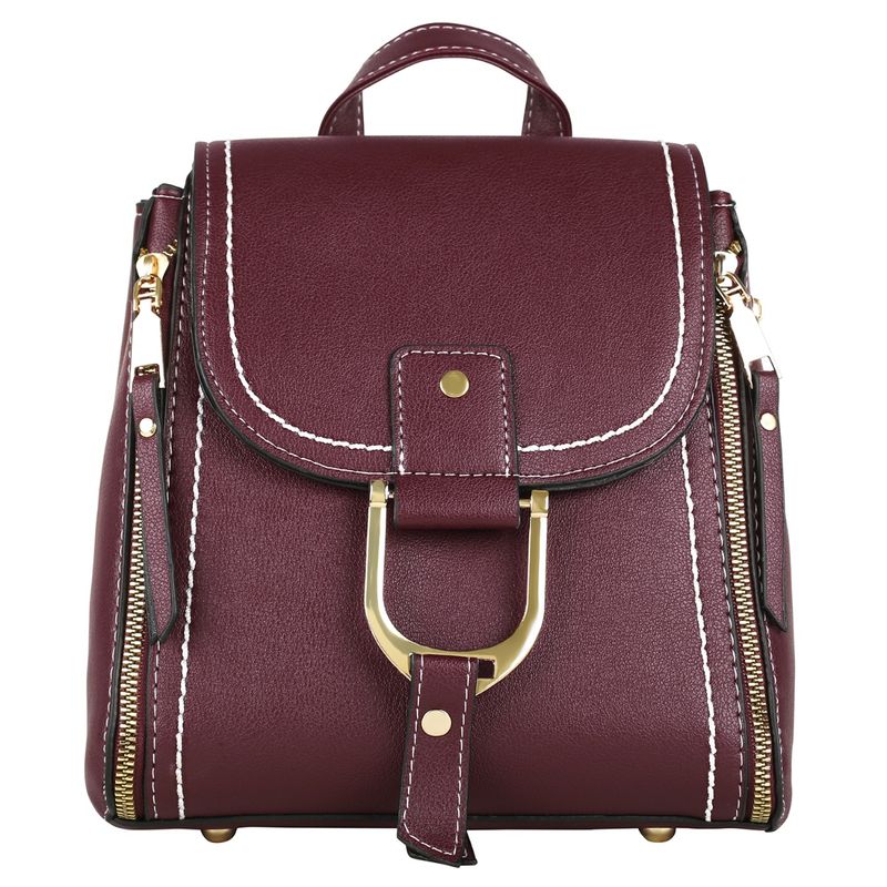 Buy Angeline Branded Maroon Backpack for Women (M) Online
