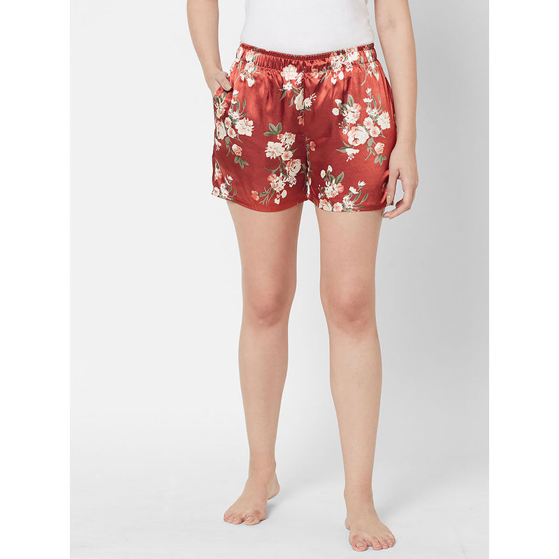 Buy Sweet Dreams Rust Women Printed Shorts Online