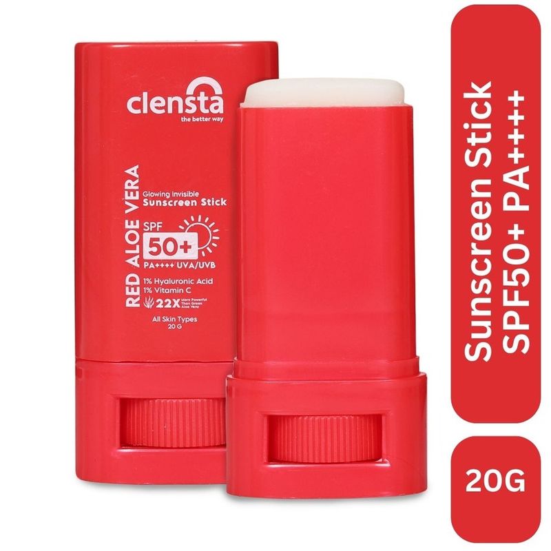 Buy Clensta Red Aloe Vera SPF 50 Sunscreen Stick PA++++ UVA/UVB with ...